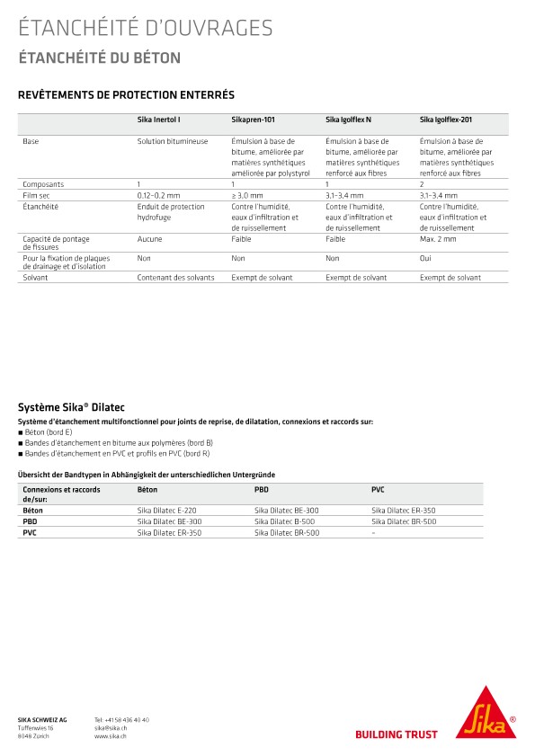 Étanchéité d’ouvrages