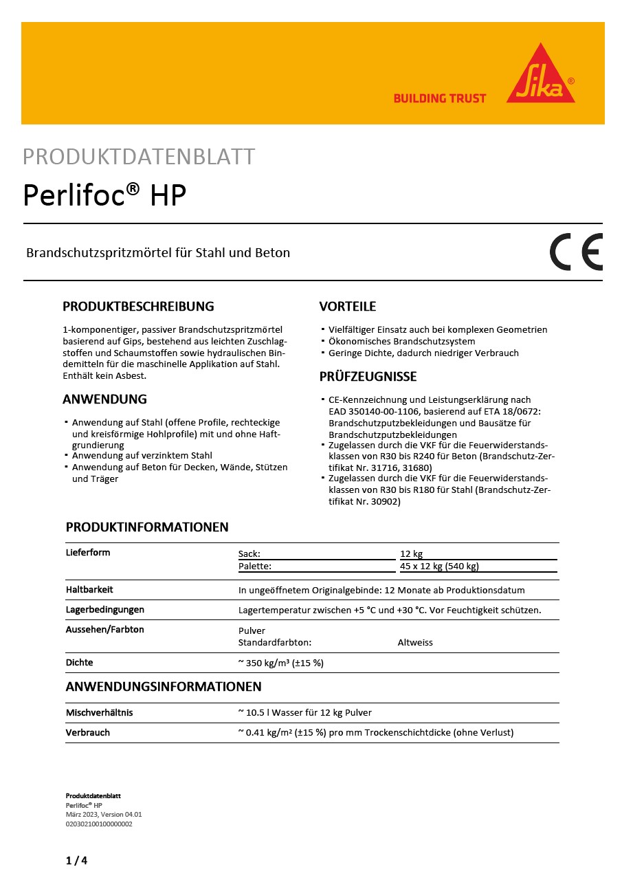 Produktdatenblätter