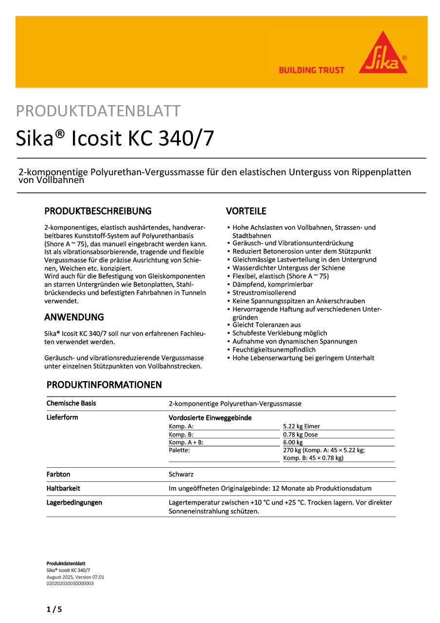 Produktdatenblätter